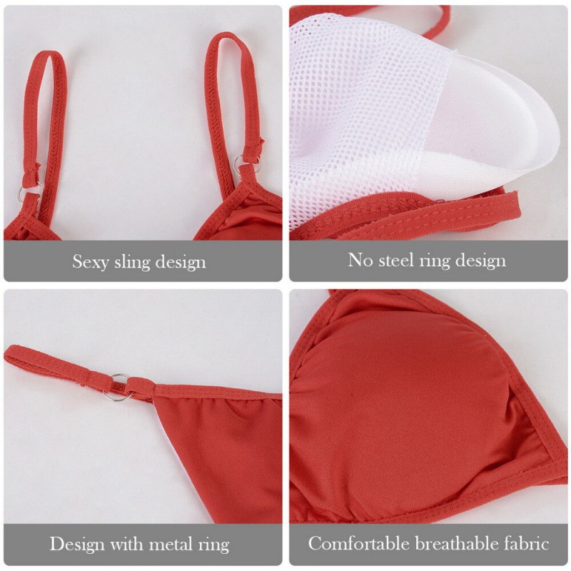 Sexy Bikinis Set Women Swimsuits Solid Push up Bras Thongs Swimwear ...