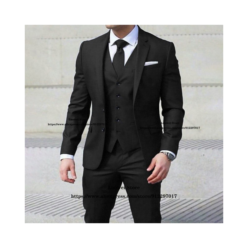 Classic Suits For Men Slim Fit 3 Piece Sets Formal Wedding Groom Prom ...