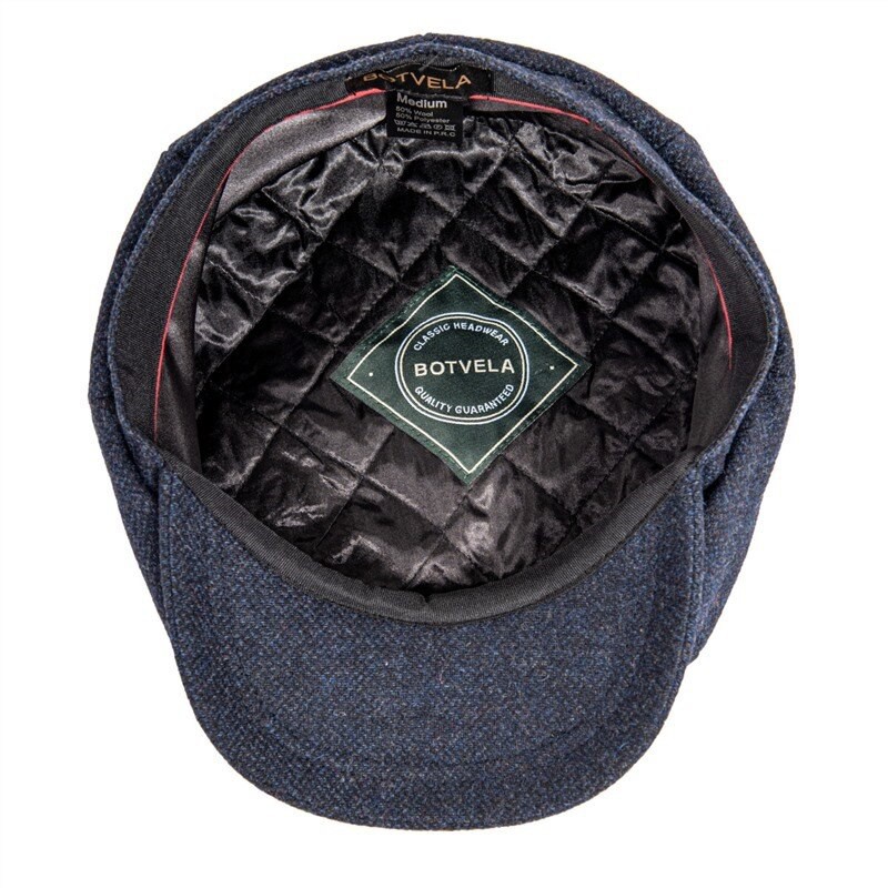 BOTVELA Men's 8 Piece Wool Blend Newsboy Flat Cap Gatsby Retro Hat ...