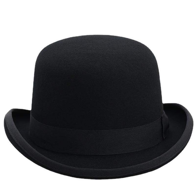 4Size 100% Wool Women Men Bowler Hat Pure Crushable Dome Fedora Hat ...