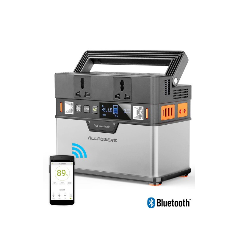 ALLPOWERS 110V 220V AC 300W Power Station Pure Sine Wave 288Wh Portable Generator Powering Car ...