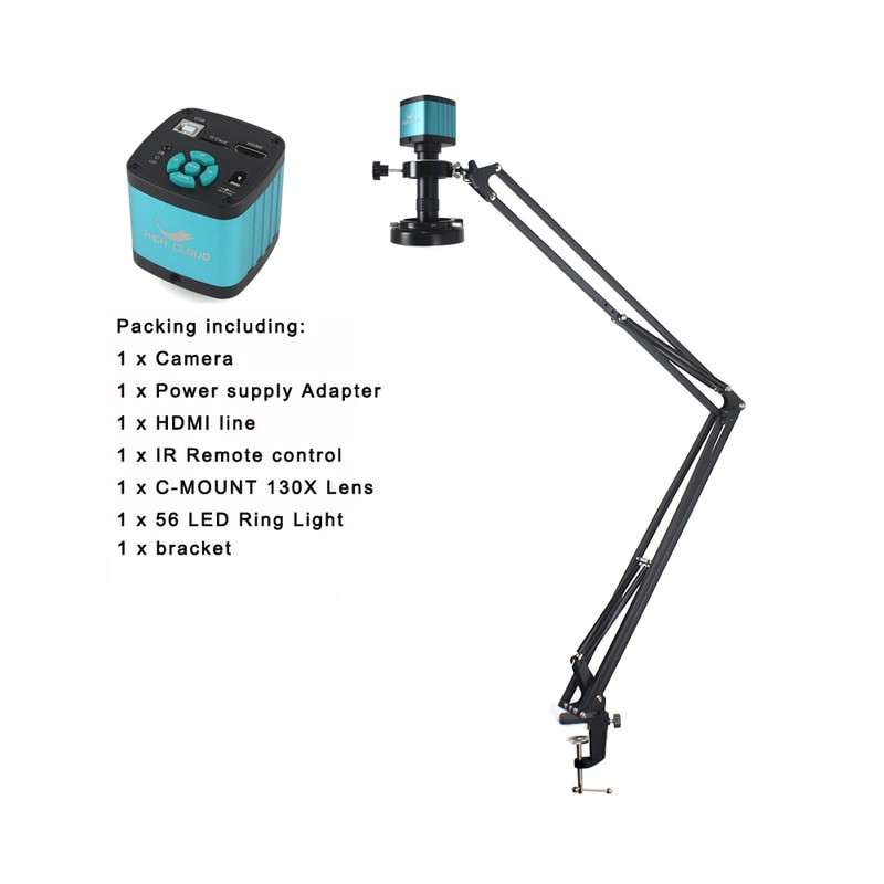 48MP 4K 1080P HDMI USB Industrial Video Digital Microscope Camera 130X ...