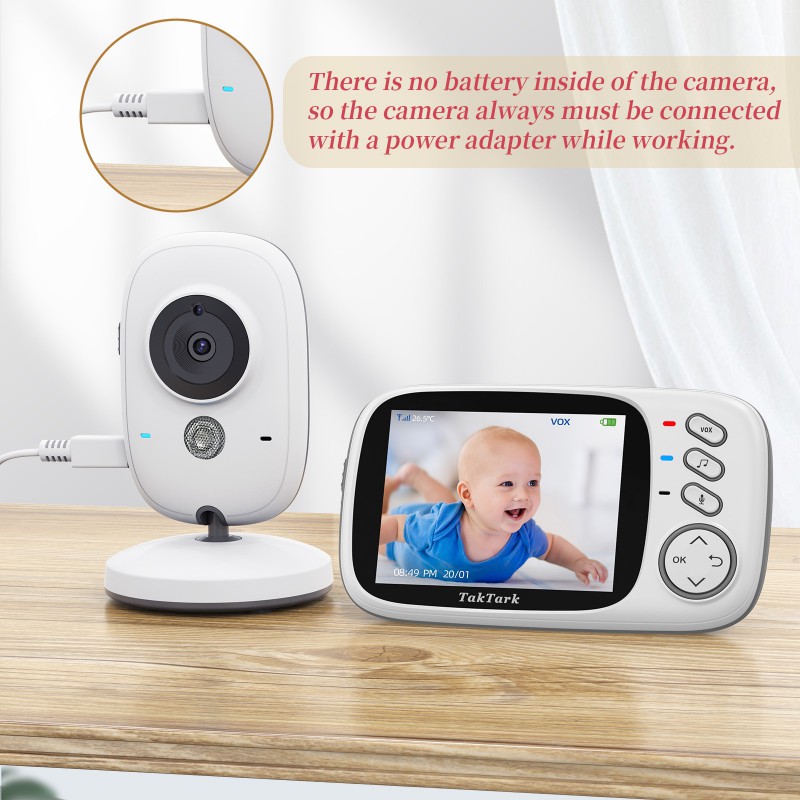 3.2 inch Wireless Video Color Baby Monitor High Resolution Baby Nanny ...
