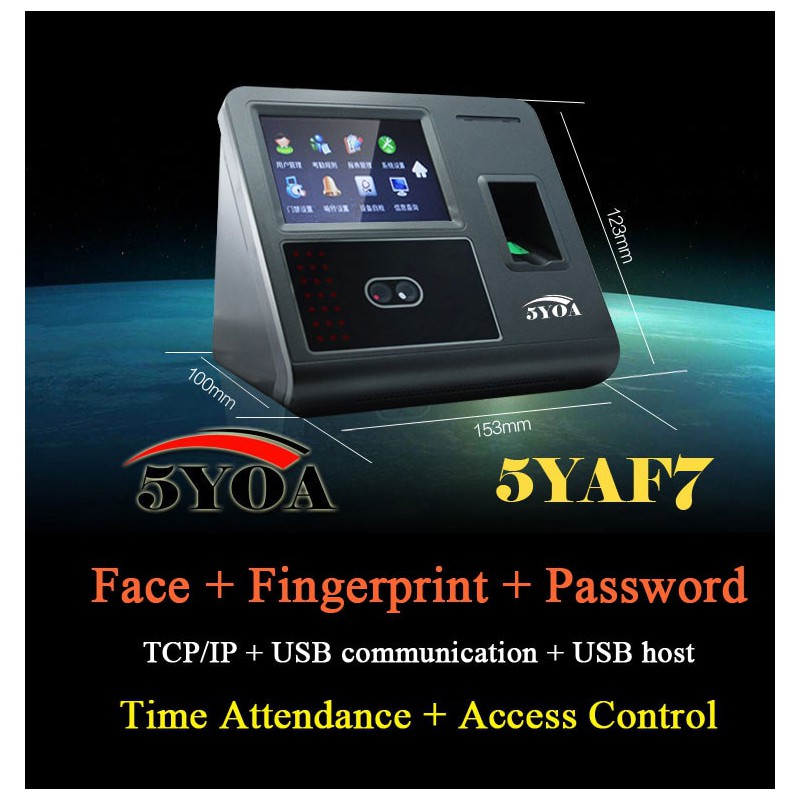 Face Facial Recognition Fingerprint Tcp Ip Attendance Access Control Device Biometric Time Clock