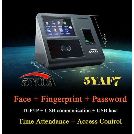 Face Facial Recognition Fingerprint TCP IP Attendance Access Control Device Biometric Time Clock ...