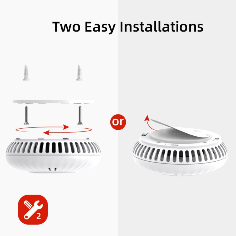 CPVAN Interconnect Smoke Detector and Heat Alarm with Remote 10 Years Life Wireless Interlink ...