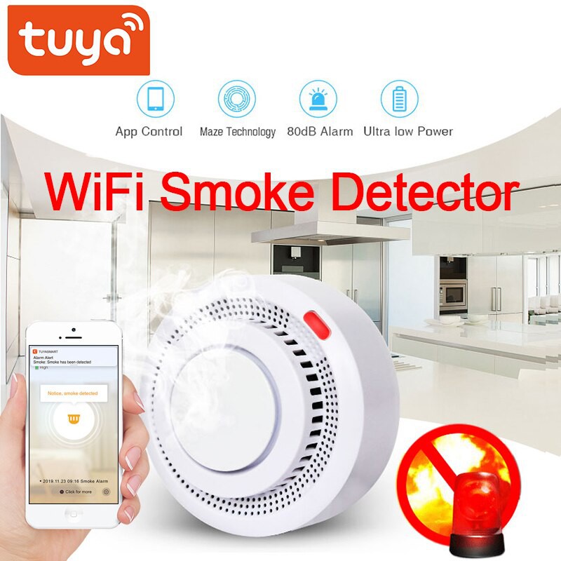 Tuya wifi Smoke Detector Smokehouse Combination Fire Alarm Home ...