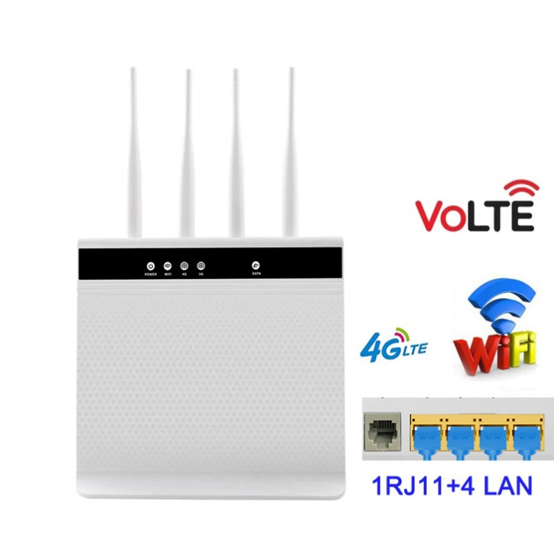 4G Wifi Hotspot 300Mbps RJ45 RJ11 VoLTE WAN LAN Broadband Modem ...