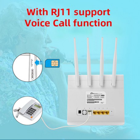 4G Wifi Hotspot 300Mbps RJ45 RJ11 VoLTE WAN LAN Broadband Modem ...
