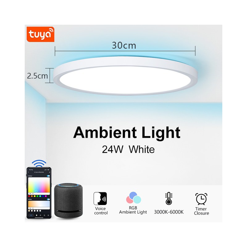 0.98inch Smart RGB Ceiling lamp APP Alexa Control Ultrathin Dimmable ...