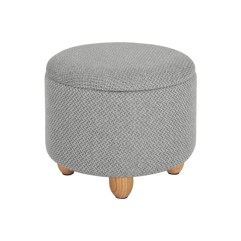 WOLTU Storage Pouf Upholstered Stool with Lid Ottoman Foldable Pouf ...