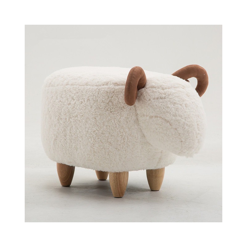 Sheep Storage Stool Animal Ottoman Footrest Stool/Padded Seat with ...