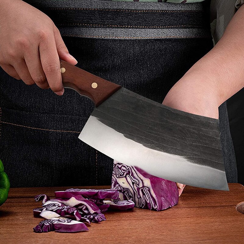 KITORY Meat Cleaver Kitchen Knives 7 inches Chinese Chef Knife Forged ...