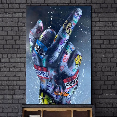 Middle Finger Gesture Street Art Posters and Prints Graffiti Art ...
