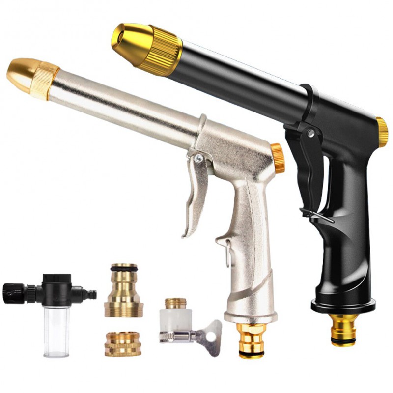 Garden Hose Spray Gun Nozzle Sprinkler with Brass Nozzle, Heavy Duty ...