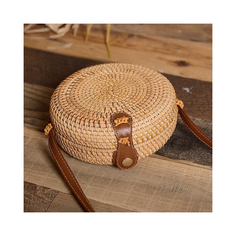 Women's Tote Handbag Rattan Straw Wicker Crossbody Fashion