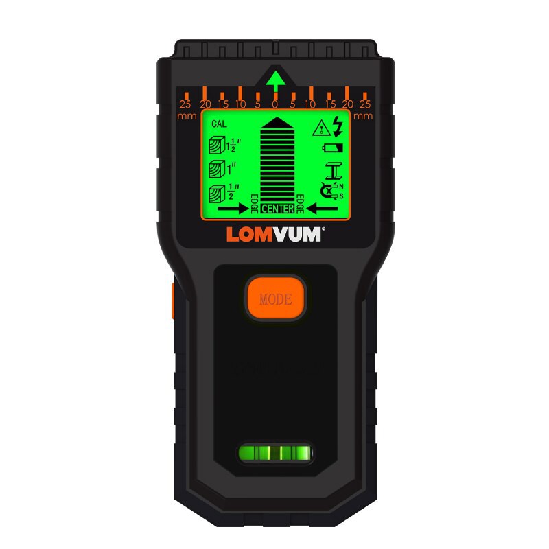 LOMVUM Metal Detector Backlit Black AC Wood Stud Finder Cable Wires ...