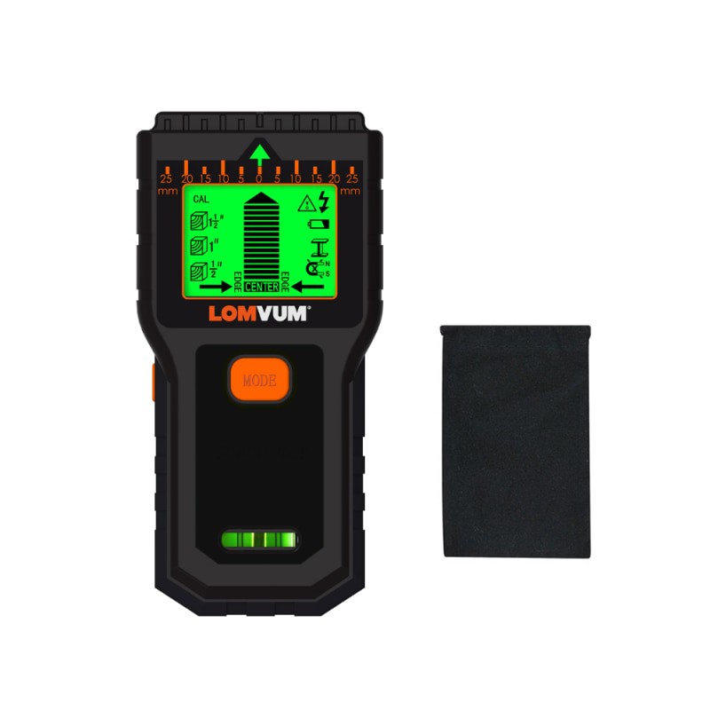 LOMVUM Metal Detector Backlit Black AC Wood Stud Finder Cable Wires ...