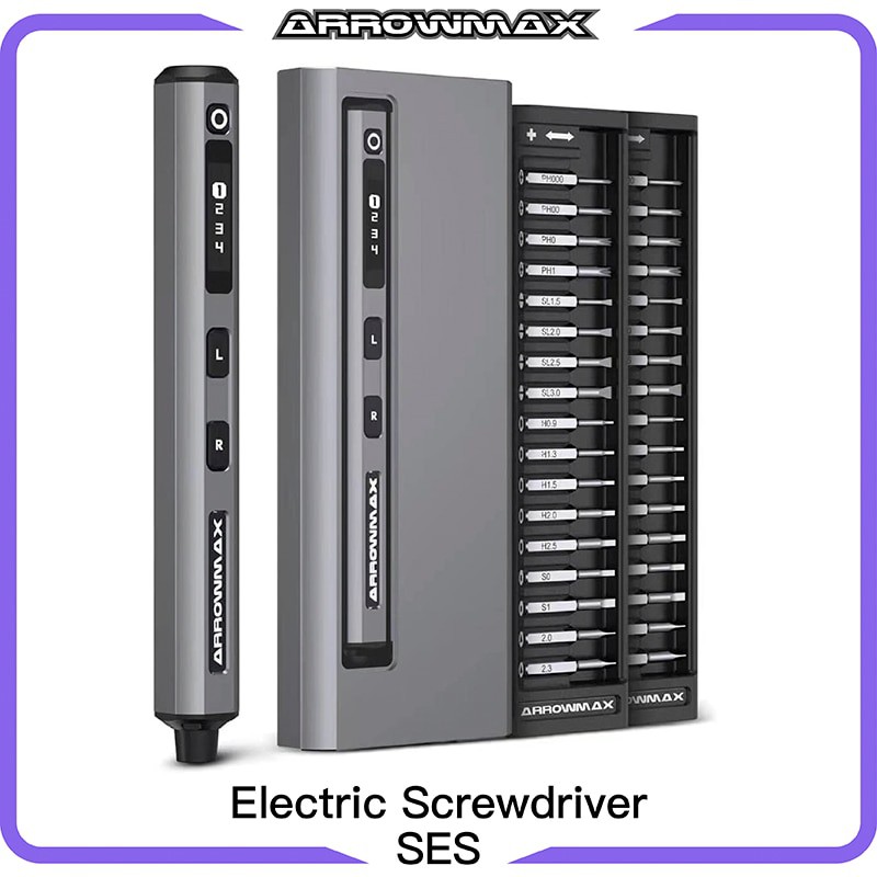 Electric Screwdriver Set with 34 Magnetic Bits (SES) 4 Gears Torque ...