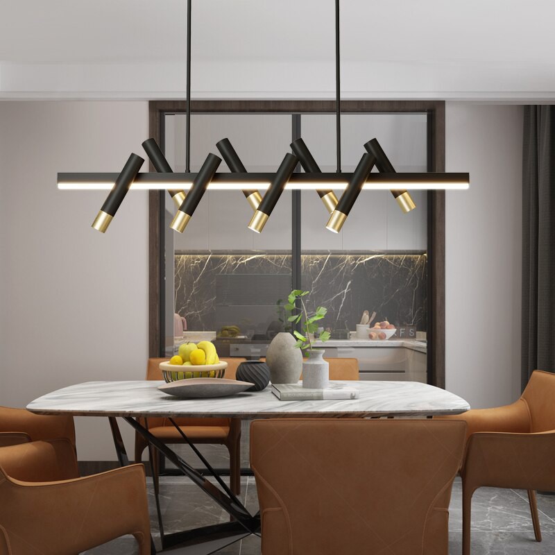 Nordic Restaurant Chandelier Black Led Chandelier Kitchen Lamp Indoor ...