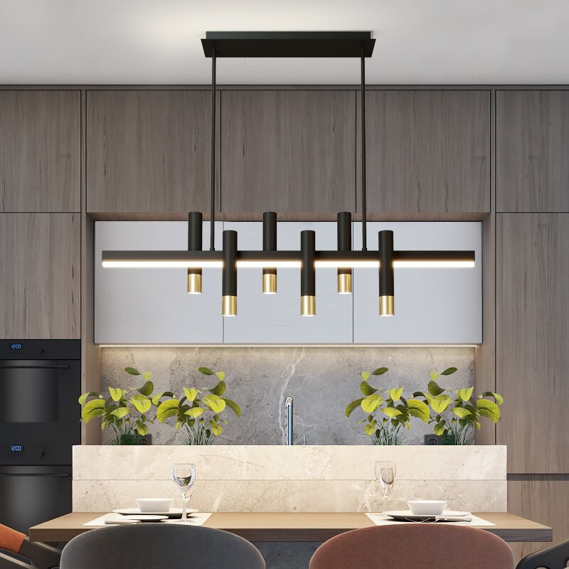 Nordic Restaurant Chandelier Black Led Chandelier Kitchen Lamp Indoor ...
