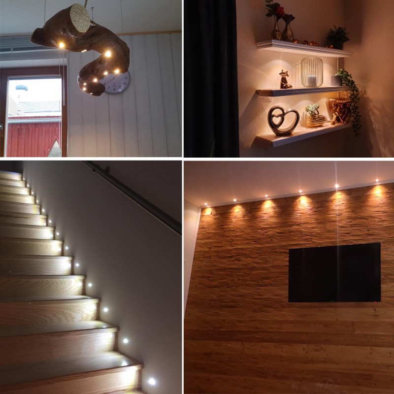 1W 12V Mini LED Downlight Dimmable Spotlight IP65 Stair Cabinet Light ...