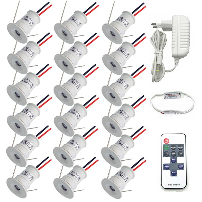 Dimmable Led Spot Downlight 12V 1W Ceiling Light Black White Silver ...