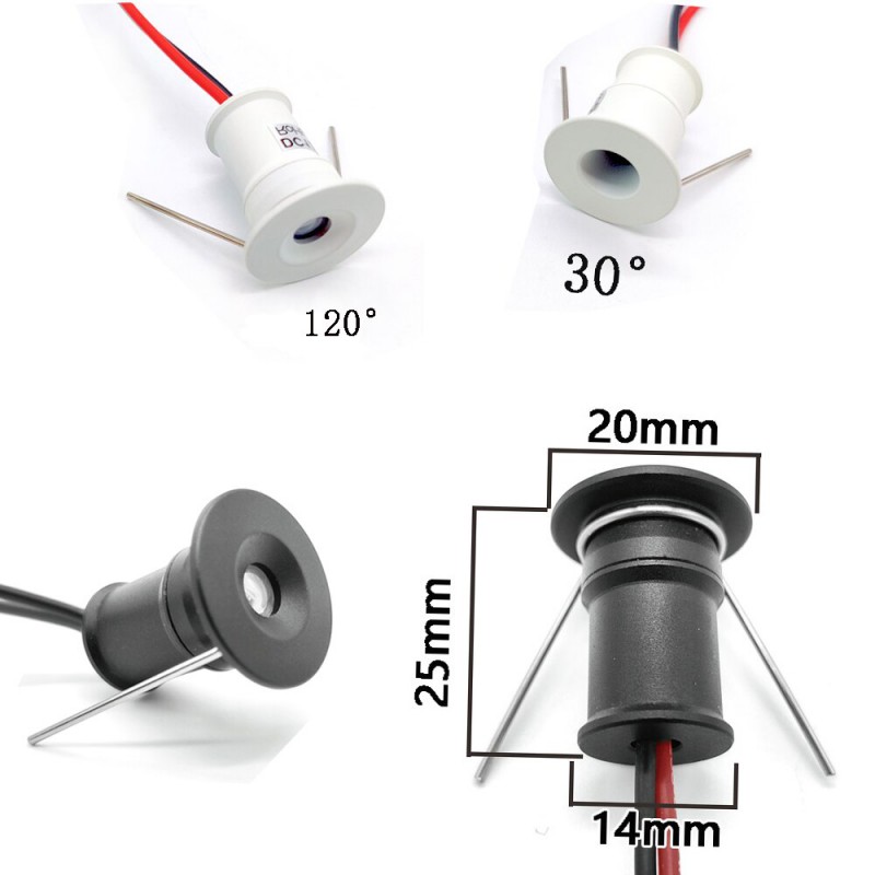 Mini LED Spotlight DC12V Dimmable Spot Light Ceiling Cabinet Light 1W ...