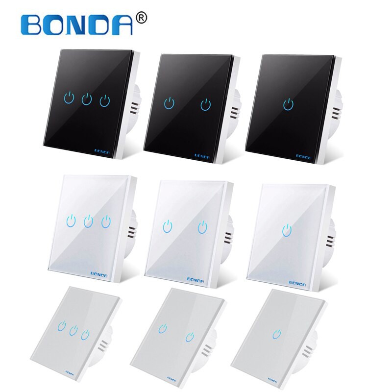 Wall Touch Sensor Light Switch EU Standard 1 Way Wall power sensor ...