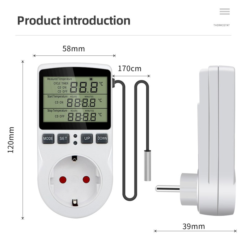 Timer Socket Digital Thermostat 220v Temperature Controller Socket Outlet With Timer Switch ...
