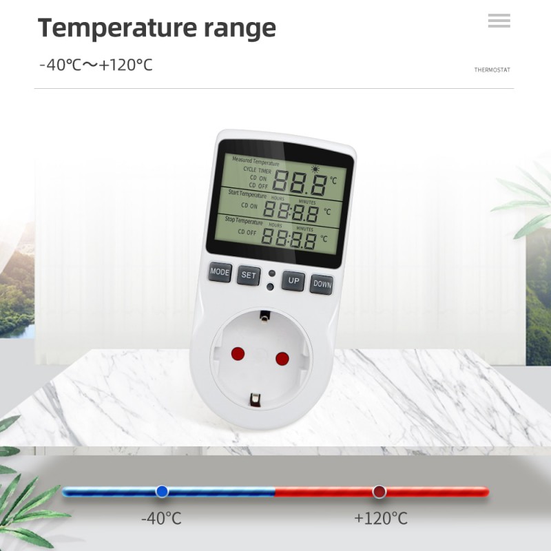 Timer Socket Digital Thermostat 220v Temperature Controller Socket Outlet With Timer Switch
