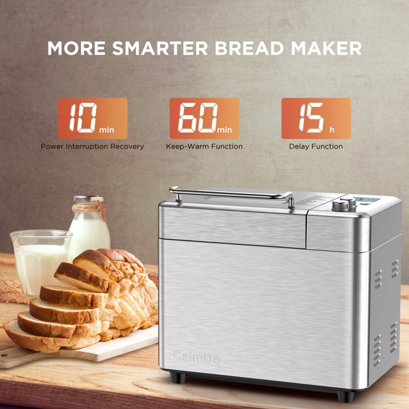 CalmDo Stainless Steel 1KG 15-in-1 Automatic Bread Maker 600W ...