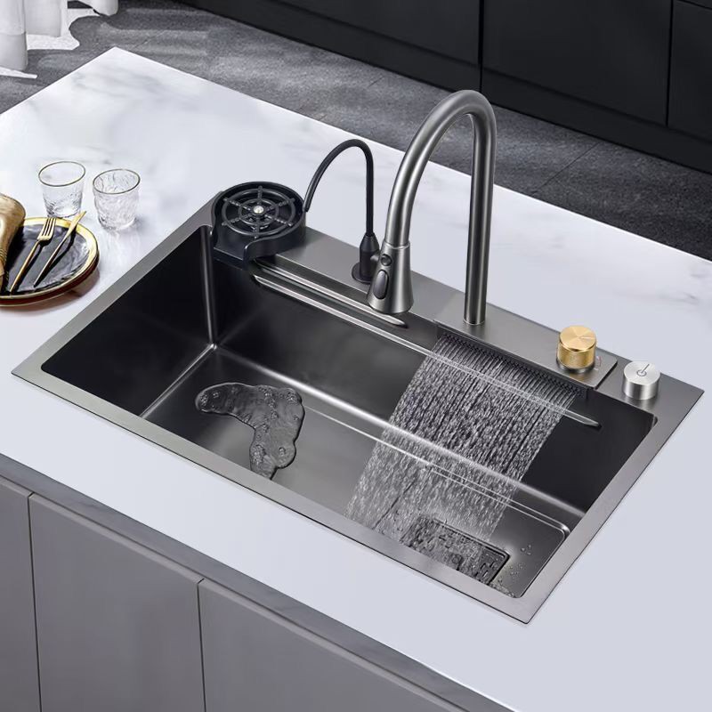 Modern Stainless Steel Kitchen Faucet And Sink Integrated Pull Out ...