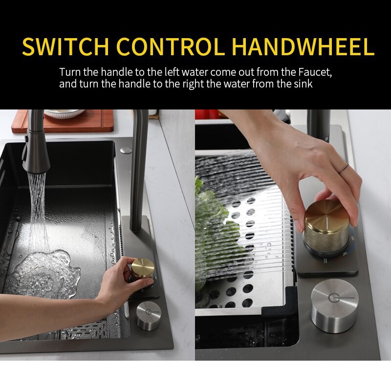 Modern Stainless Steel Kitchen Faucet And Sink Integrated Pull Out ...
