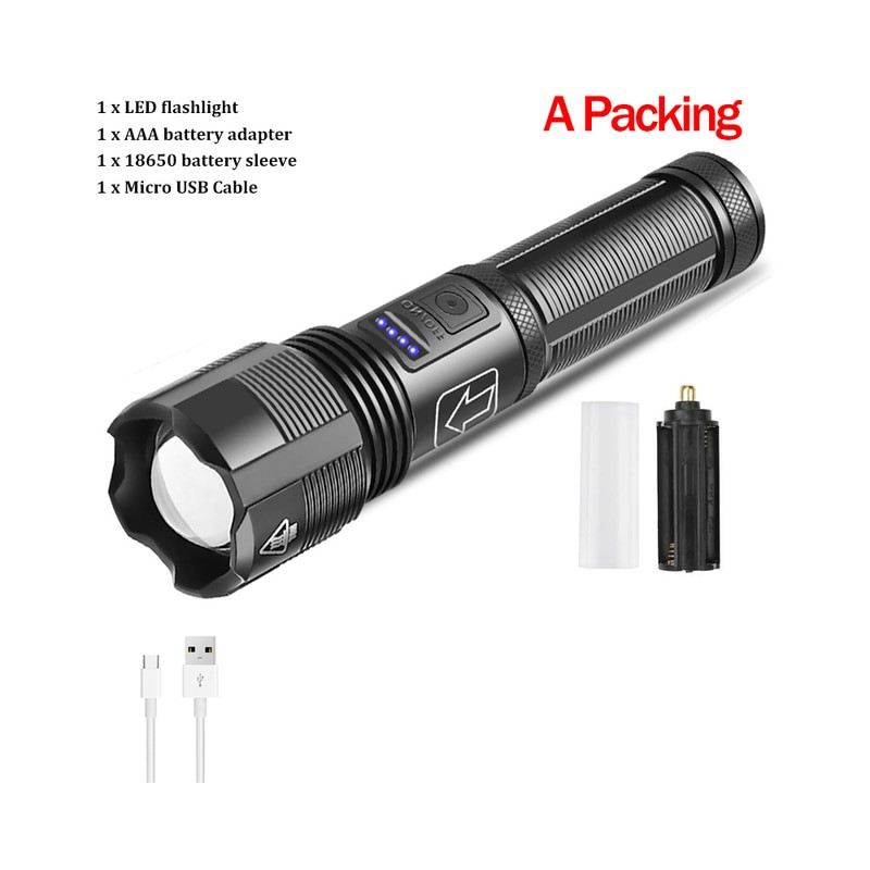 High Lumens LED Flashlight Rechargeable High Quality XHP70.2 XHP50 ...