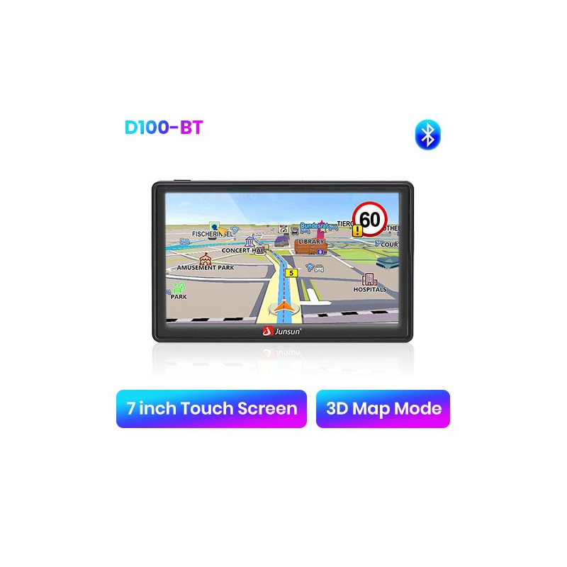 Junsun D100 Car GPS Navigation 7 Inch Touch Screen 256M+8G FM Voice ...
