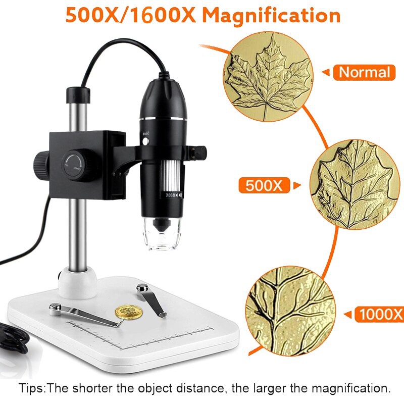 1600X 3 in 1 USB Digital Microscope Type-C Electronic Microscope Camera ...