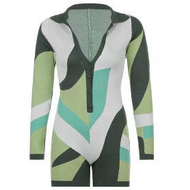 One Piece Outfits Jumpsuit Women Patchwork Skinny Fitness Workout ...