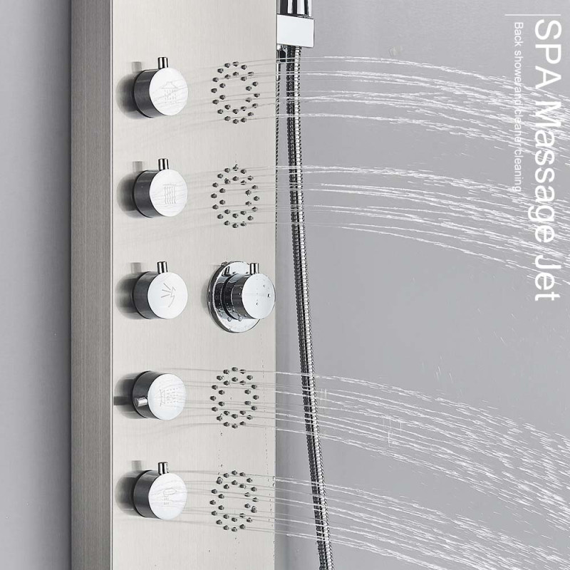 MYQualife Shower Panel Waterfall Rain Shower Faucet Set SPA Massage Jet ...