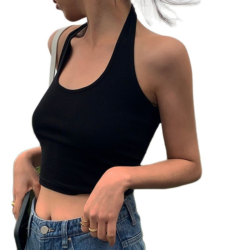 Cotton Sexy Backless Tank Tops Halter/ Streetwear