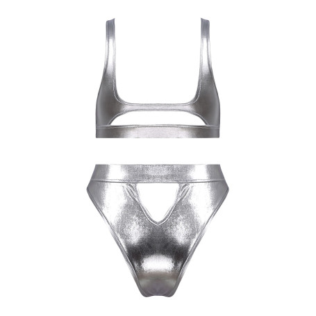 Women Sexy Bikini Lingerie Set /Metallic Shiny Swimsuit