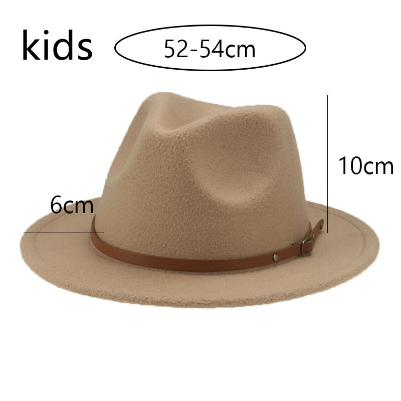 Hats for Women Kids Child Small 52cm Solid Belt Kids Fedora Formal ...