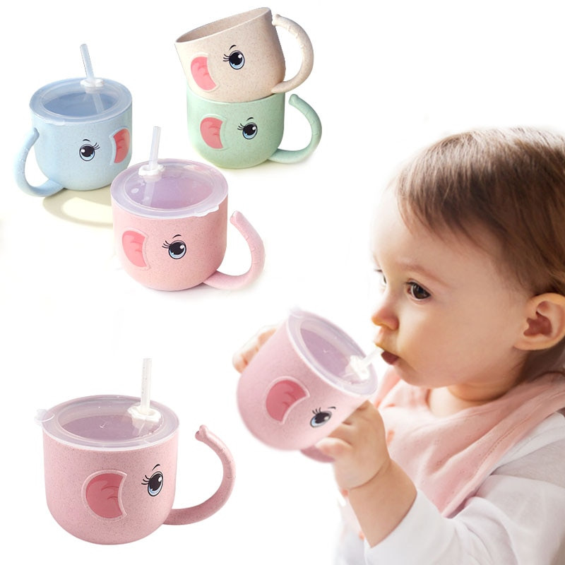 Baby Feeding Bottle Kids Cup Silicone Sippy Children Leakproof Drinking ...