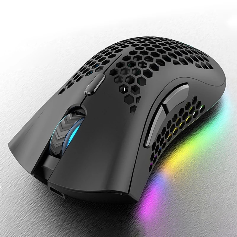 BM600 Rechargeable USB 2.4G Wireless RGB Light Honeycomb Gaming Mouse ...