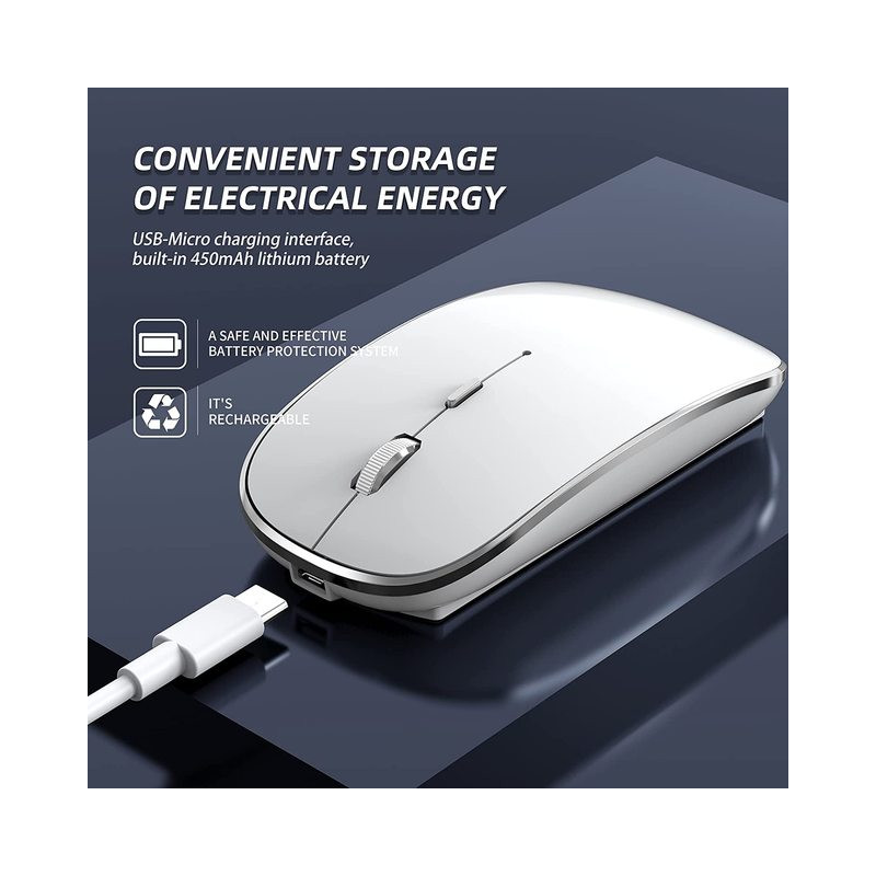 Wireless Mouse for Laptop, 2.4 GHz Cordless Mouse with USB/USB-C Dual ...