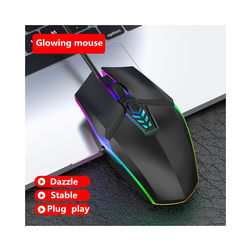 Wired Gaming Mouse 1600 DPI Optical 6 Button USB Mouse With RGB ...