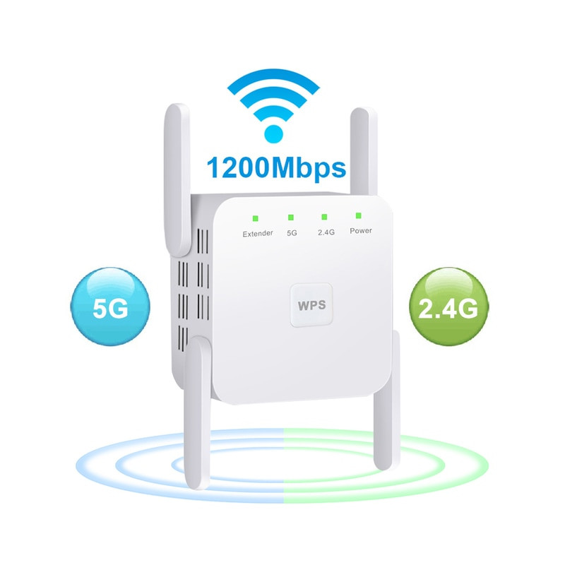 5G Repeater WiFi Long Range 1200Mbps Wifi Extender Router Signal Wi fi ...