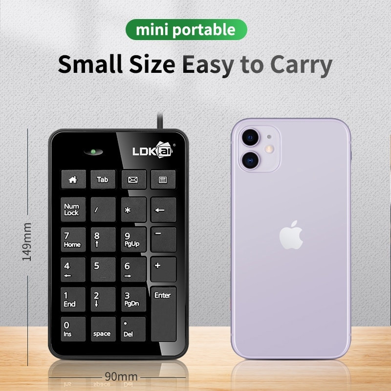 XKB-01Universal Numeric Keypad USB Wire Mini Number Keyboard Keycap for ...