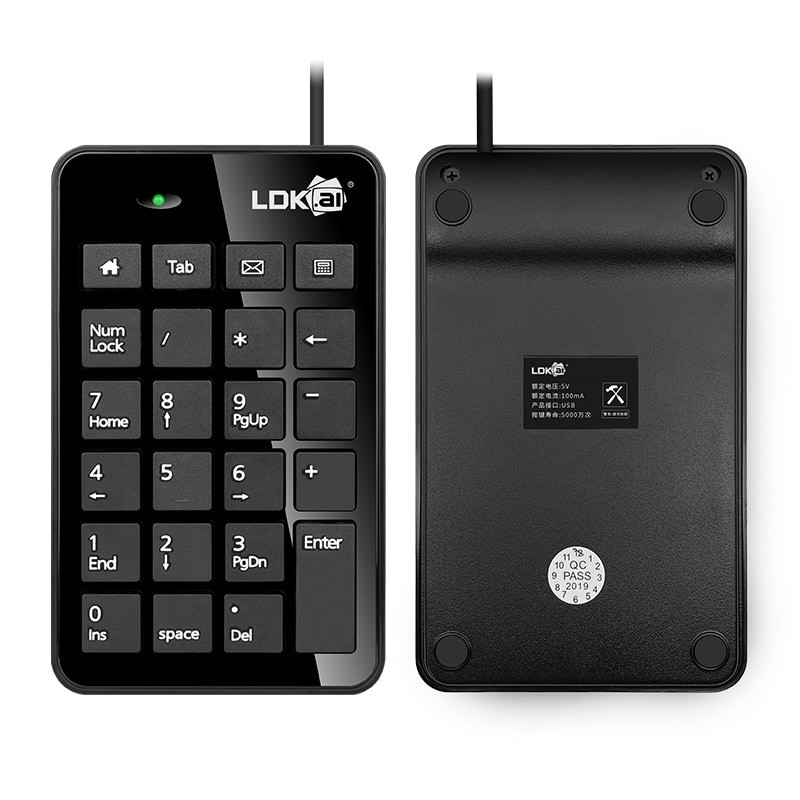 XKB-01Universal Numeric Keypad USB Wire Mini Number Keyboard Keycap for ...