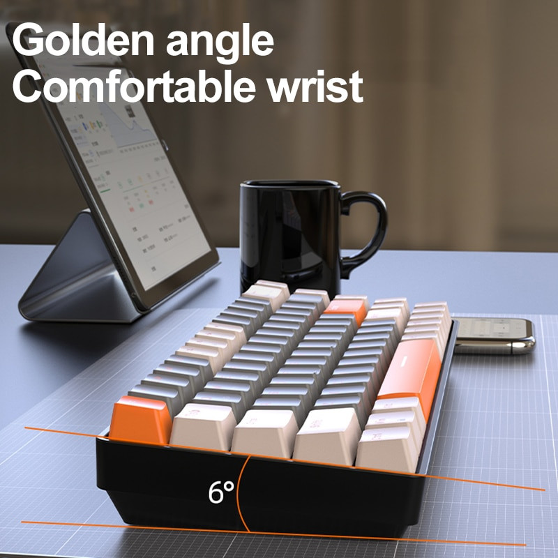 K68 2.4G/BT5.0 Wireless Gaming Mechanical Keyboard 68 Keys Hotswap Mini ...
